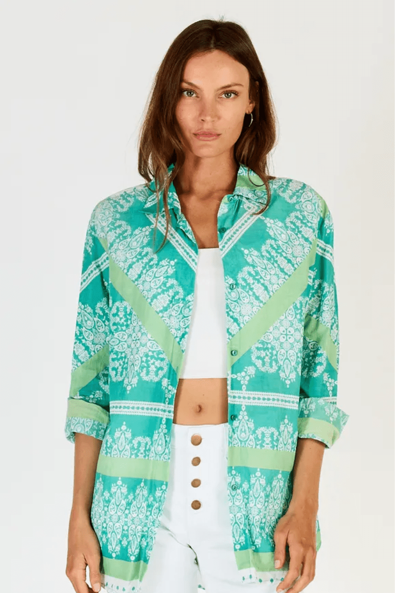 Lula Soul Bandana Shirt Sea Green – OZ RESORT