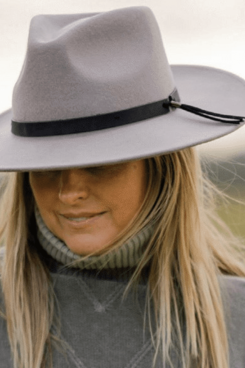 Sundaise Ricki Panama Suede Band Wool Felt Hat - Mushroom – OZ RESORT